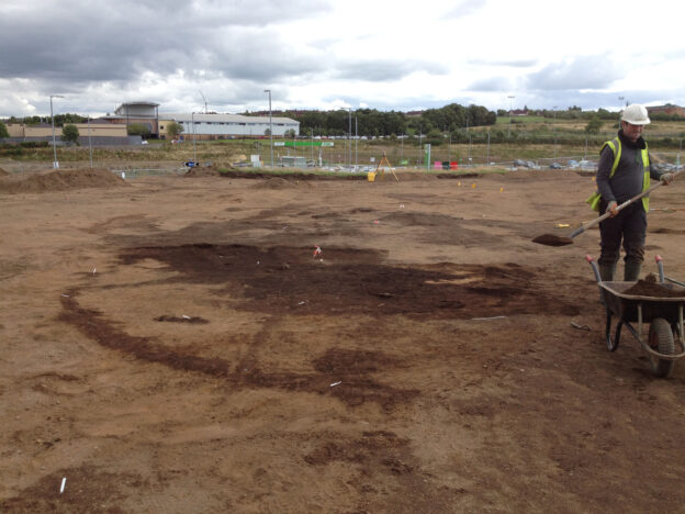 The archaeological remains of the Bronze Age Roundhouse during ...